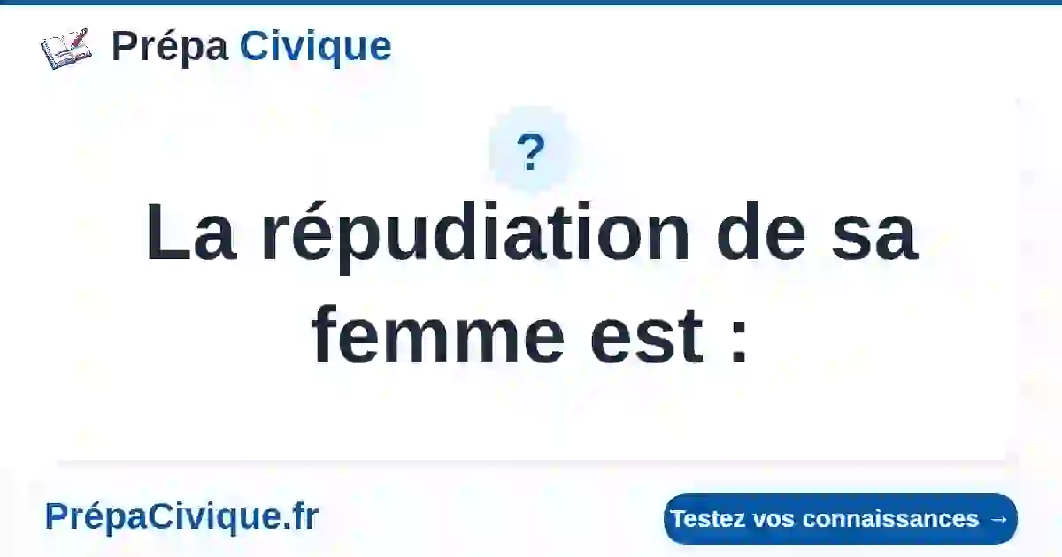 Répudiation interdite en France | Carte Résident